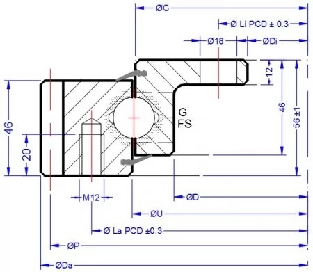 FEG 1050 20 00 AA LM Externally Geared Slewing Ring - Ashley Bearings Ltd