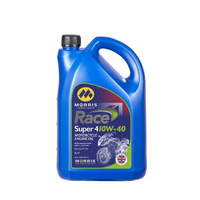 MORRIS Race Super 4 10W-40 - 4 Stroke Motorcycle Engine Oil - 4 Litres ...