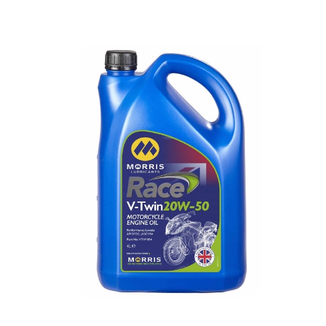 MORRIS Race V-Twin 20W-50 - 4 Stroke Motorcycle Engine Oil - 4 Litres ...