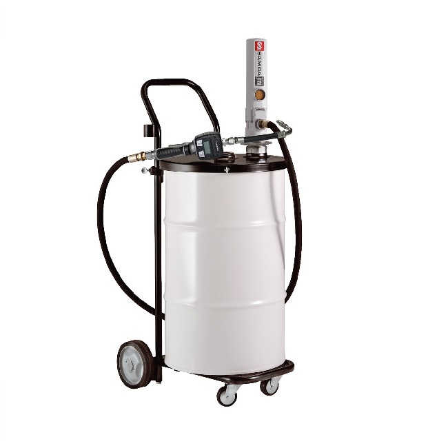 370400 SAMOA Pumpmaster 2 - 3:1 Ratio Air Operated Drum Mounted Mobile ...